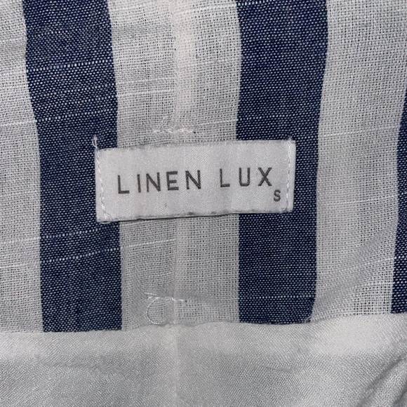 Linen Lux | Shorts | Linen Lux Paperbag Shorts Blue White Stripe High ...